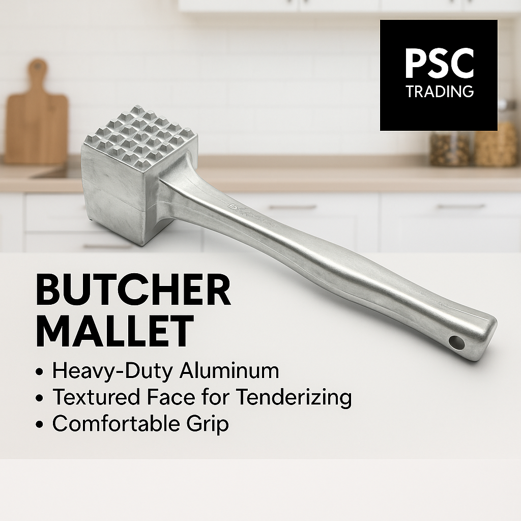 Heavy-Duty Butchers Meat Mallet Tenderiser | 1Kg Cast Aluminium Tool ...