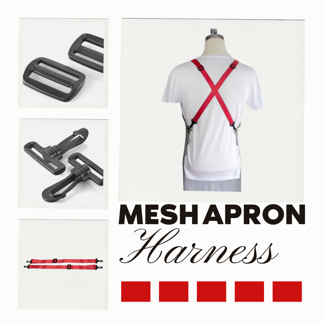 Mesh Apron Harness – Clear PVC & Red Nylon | Durable & Adjustable ...