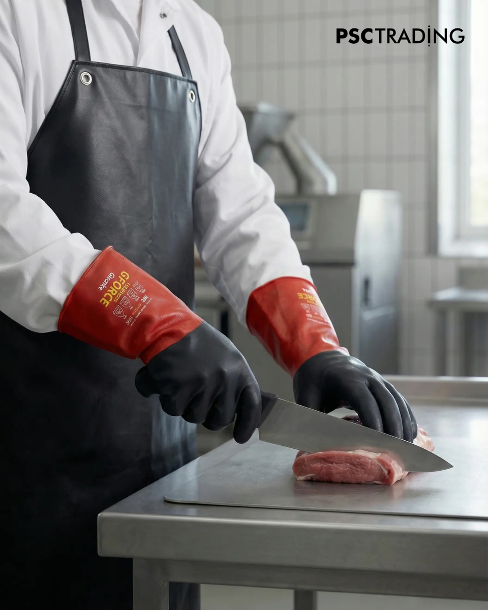 Chemical Combo PPE | PVC Black Apron & Cut Resistant Gloves – PSC ...