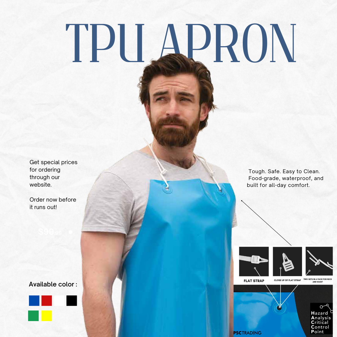 Heavy-Duty TPU Food Processing Apron 900mm×1200mm Durable & Food-Safe ...
