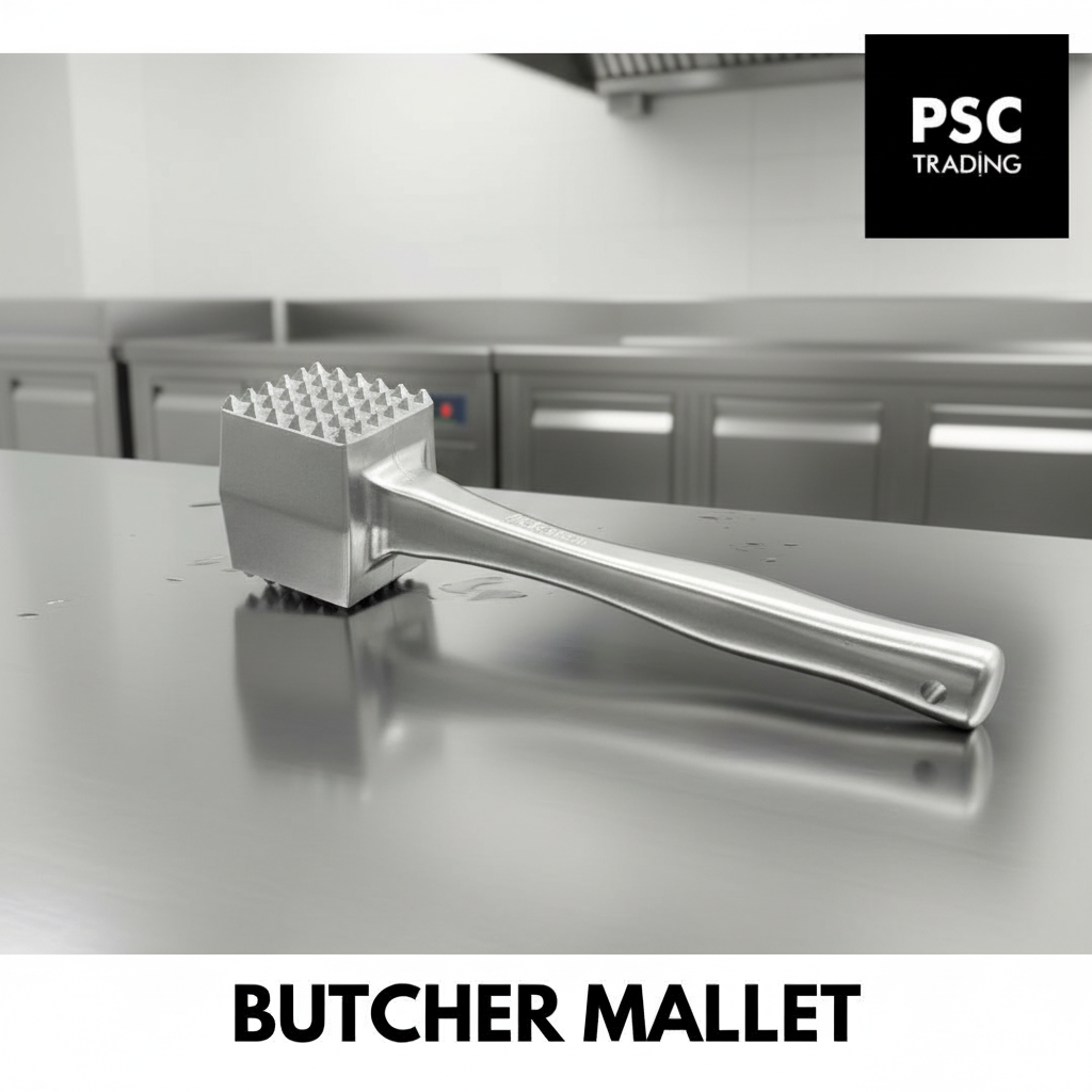 1Kg Cast Aluminium Butchers Meat Mallet Tenderiser – Heavy-Duty Tool ...