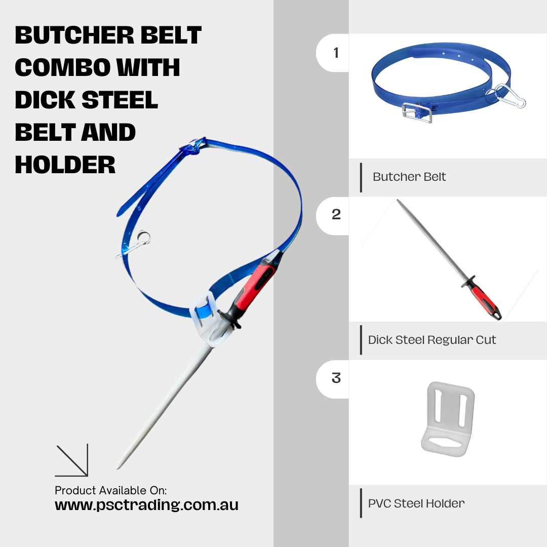 Butcher Belt Combo - Durable Dick Steel Belt & Holder for Professionals ...