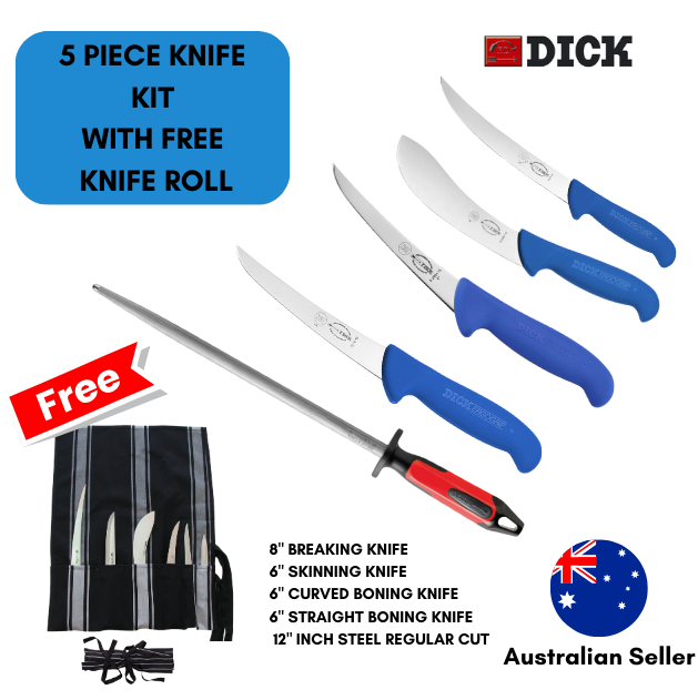 Butcher's Apprentice Tool Kit - F.Dick Knife, Steel, Knife Roll ...