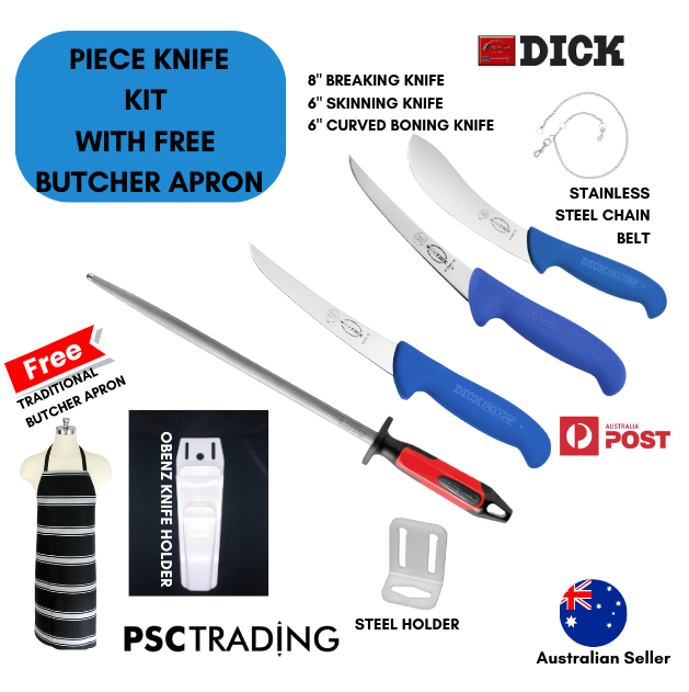 Butcher's Apprentice Tool Kit 7pc - F.Dick Knife /Steel / Pouch + Apro ...