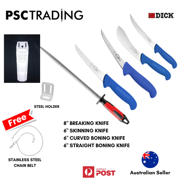 F.Dick Butcher Apprentice Knife Set – 8pc Kit with Pouch & Chain – PSC ...