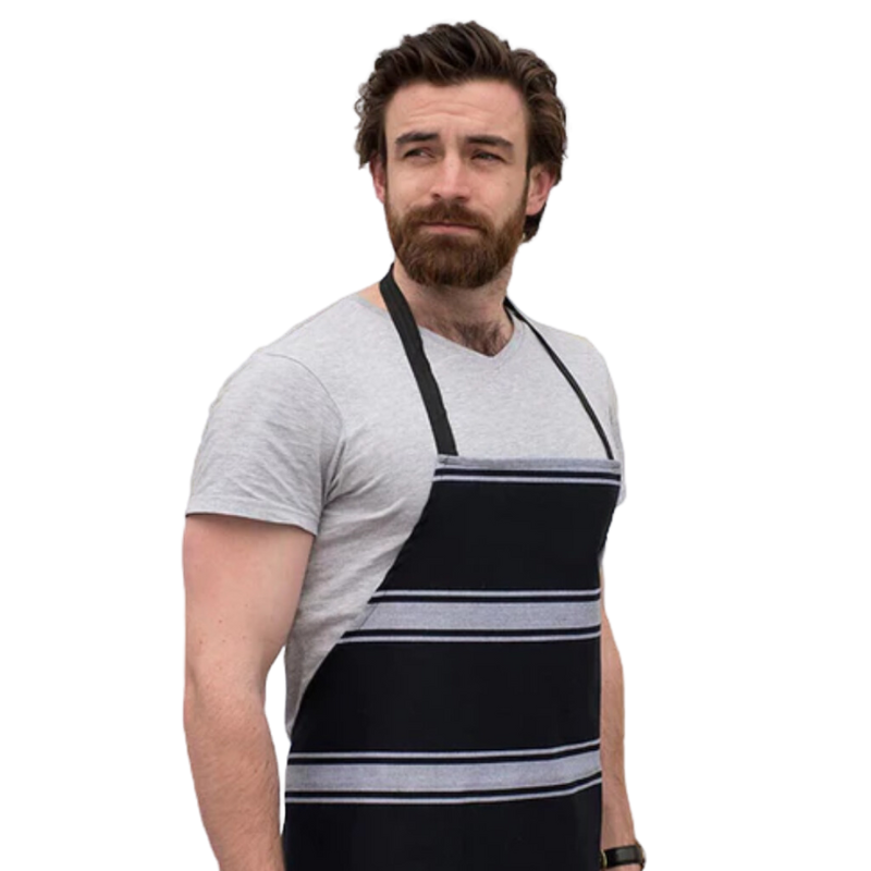 Traditional Butcher Stripe Bib Apron – Durable Poly Viscose 220gsm ...